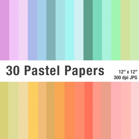 30 Pastel Digital Paper Pack Scrapbooking Papers Instant | Etsy