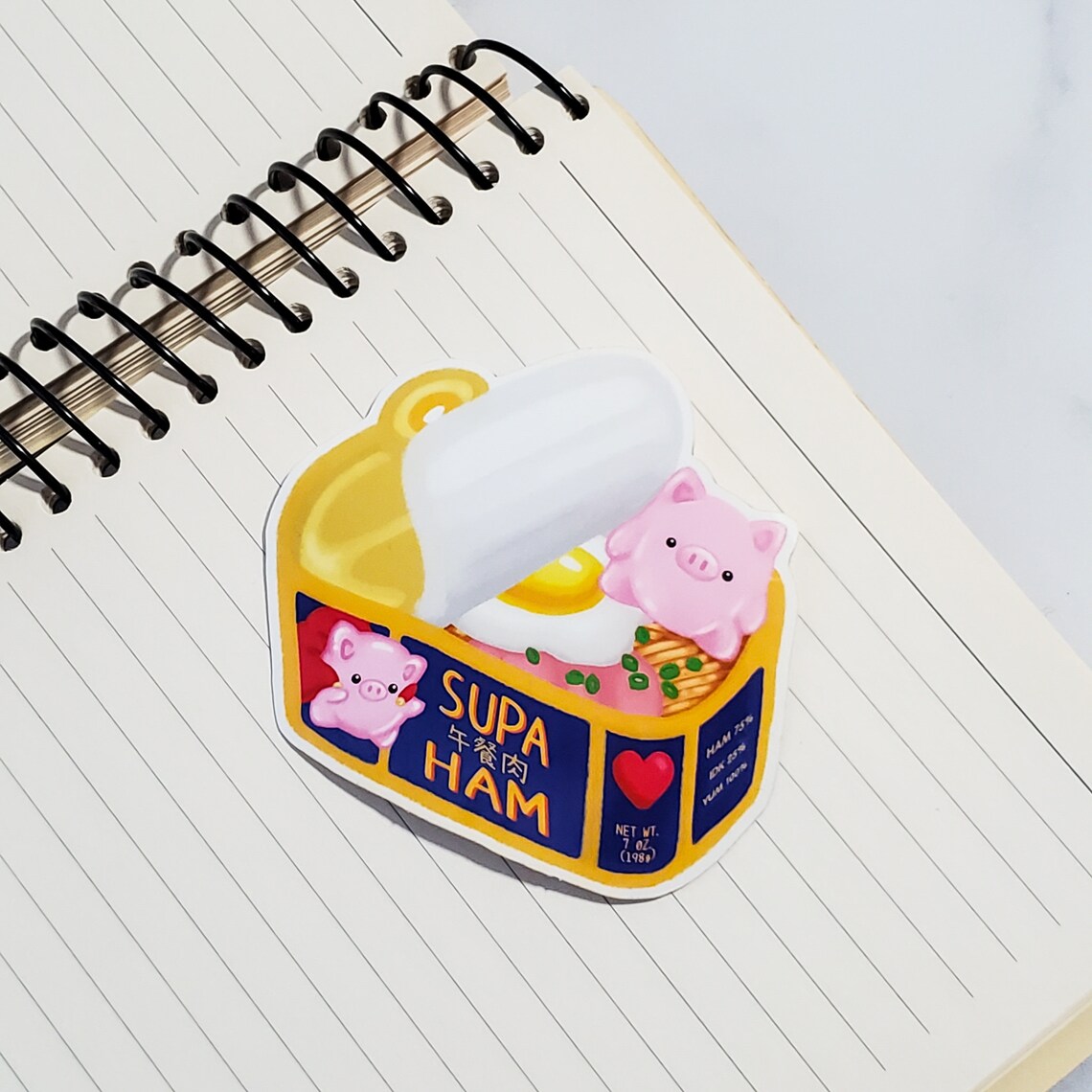 SUPA-HAM Sticker Super Hero Piggy Spam Canned Ham Musubi | Etsy