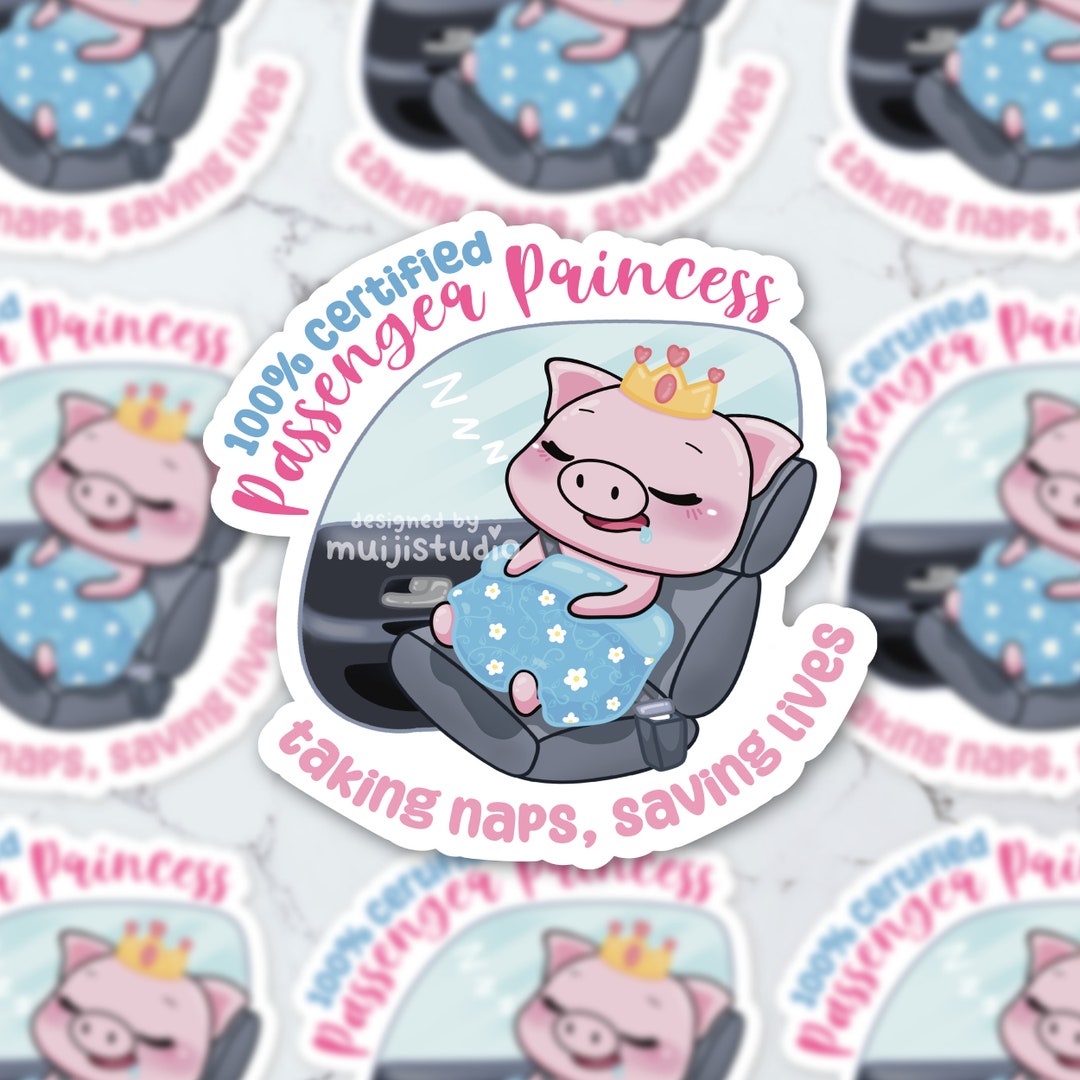 Passenger Princess Pig Vinyl Sticker, Cute Piggy Sticker, Driving ...