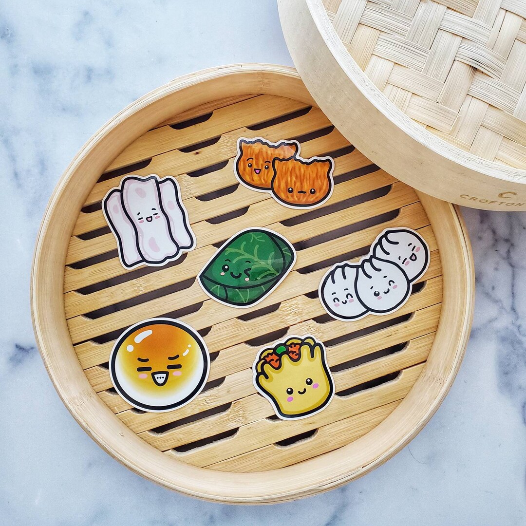 Dim Sum Sticker Pack Set B 6 Piece Dumplings Pastry Cantonese - Etsy