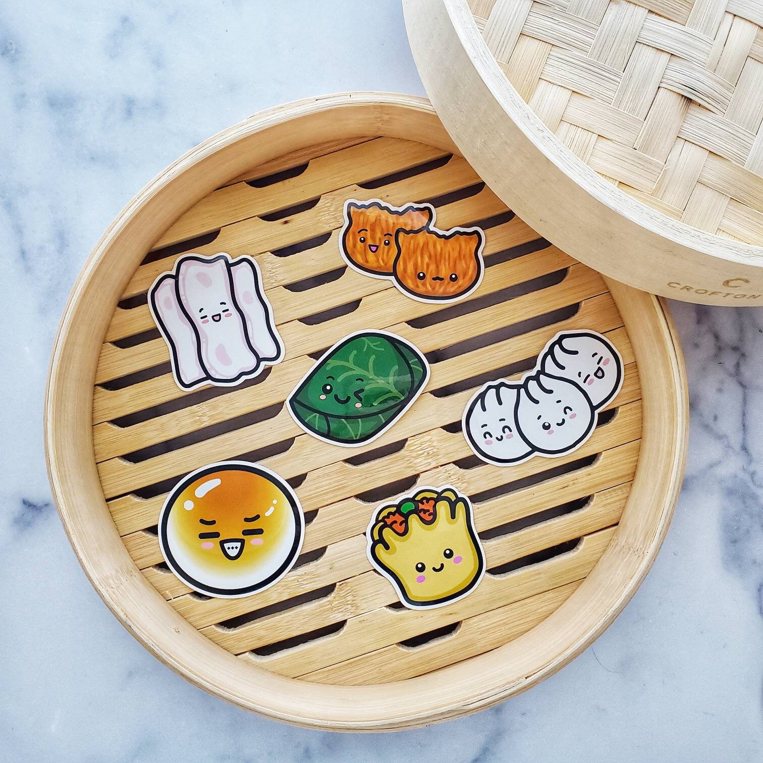 Dim Sum Sticker Pack Set B 6 Piece Dumplings Pastry Cantonese - Etsy