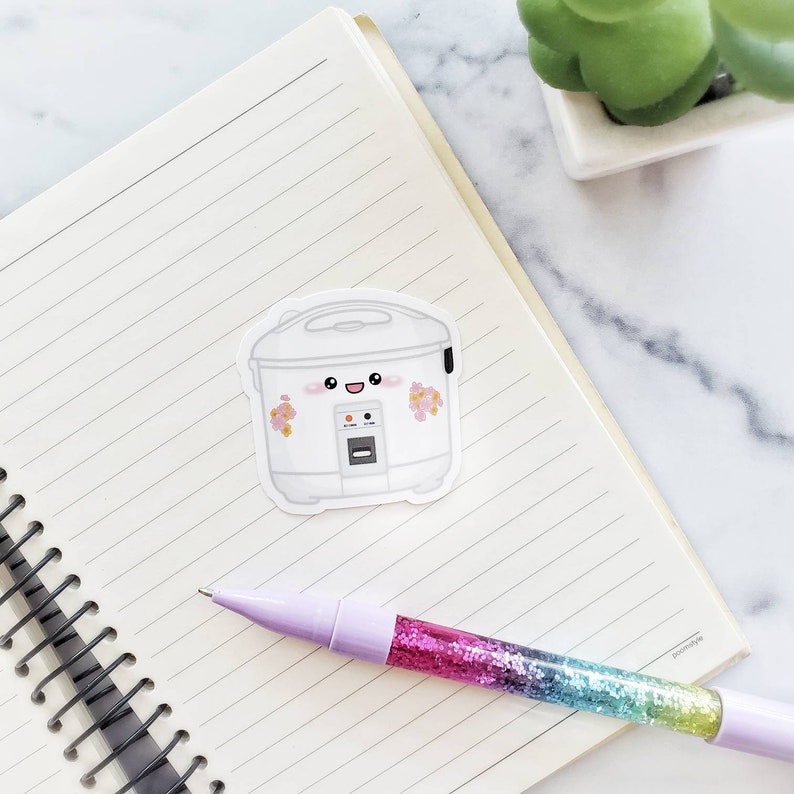 Kawaii Rice Cooker Sticker: Asian Food Decor, Waterproof Vinyl - Etsy