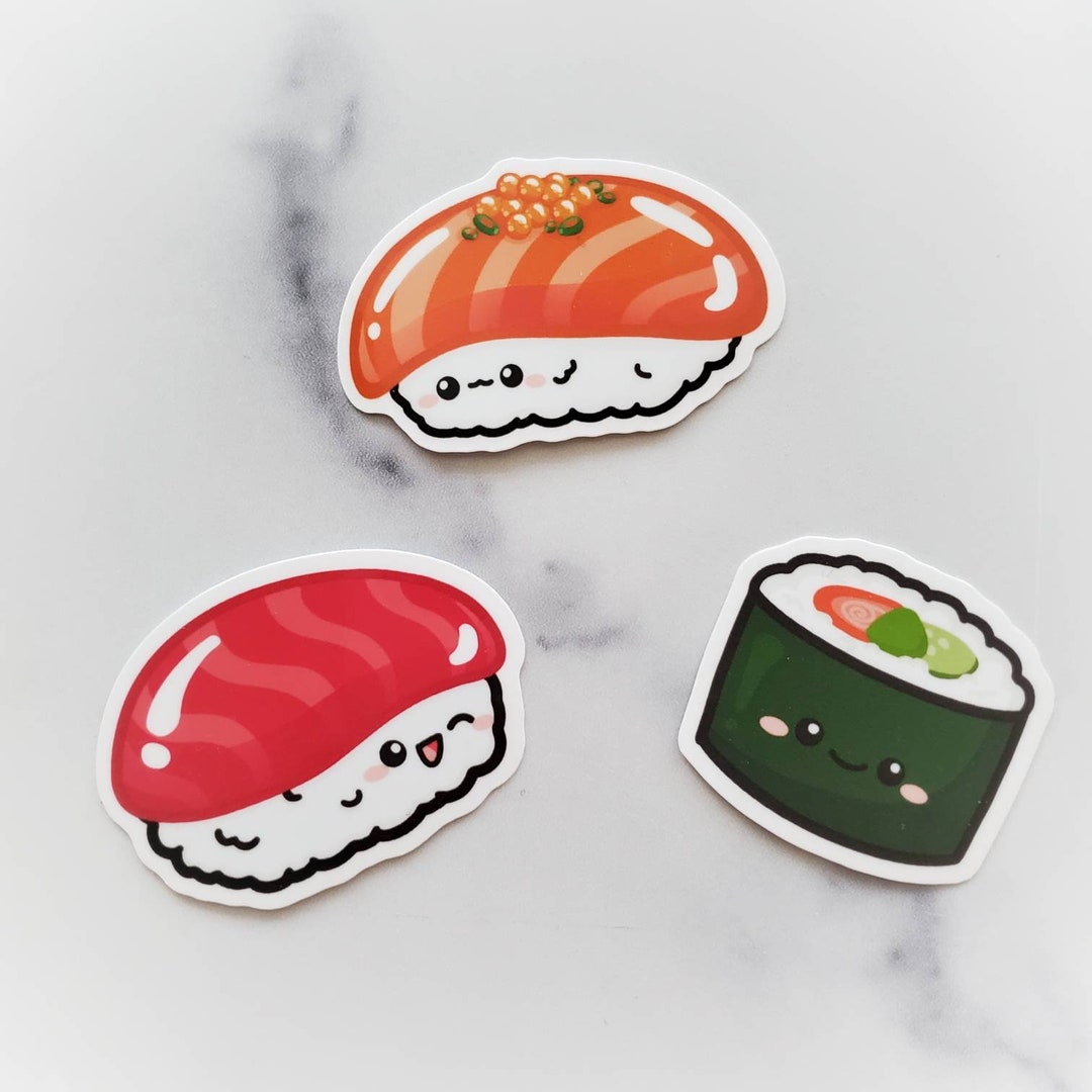 Sushi Stickers, Salmon Sushi, Tuna Sushi, Maki Roll, Sushi Roll ...
