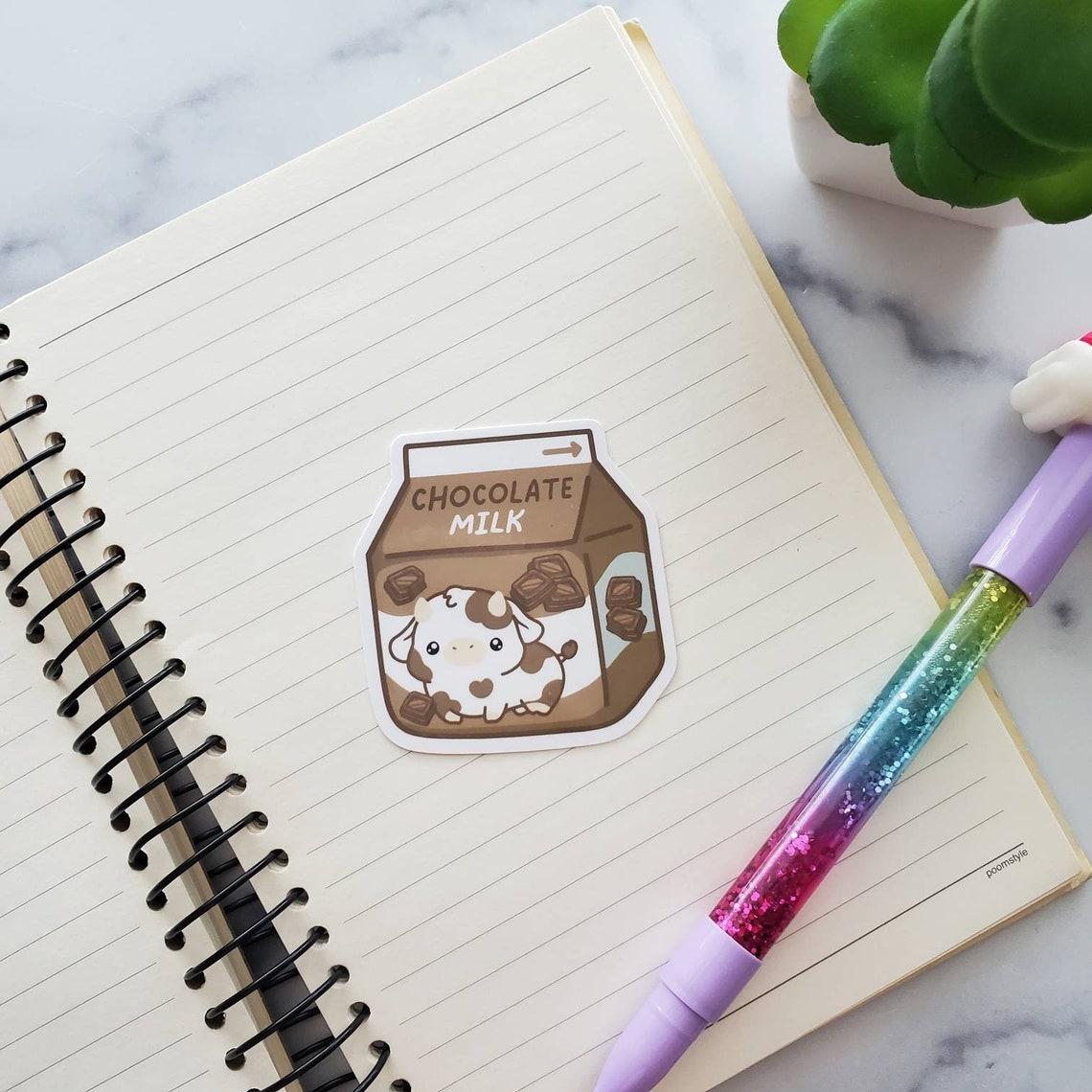 Cute Chocolate Cow Milk Sticker Milk Lover Dairy Lover - Etsy