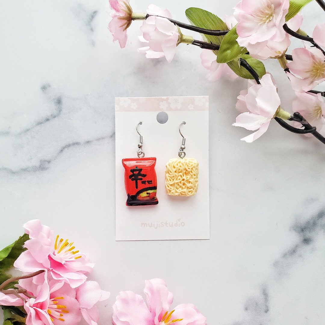 Spicy Ramen Earrings Ramen Jewelry Ramen Lover Gift Food - Etsy