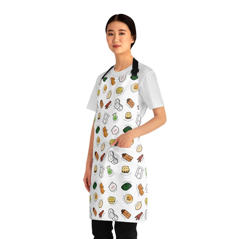 Dim Sum Apron With Pockets Cantonese Chinese Food Apron Mom - Etsy