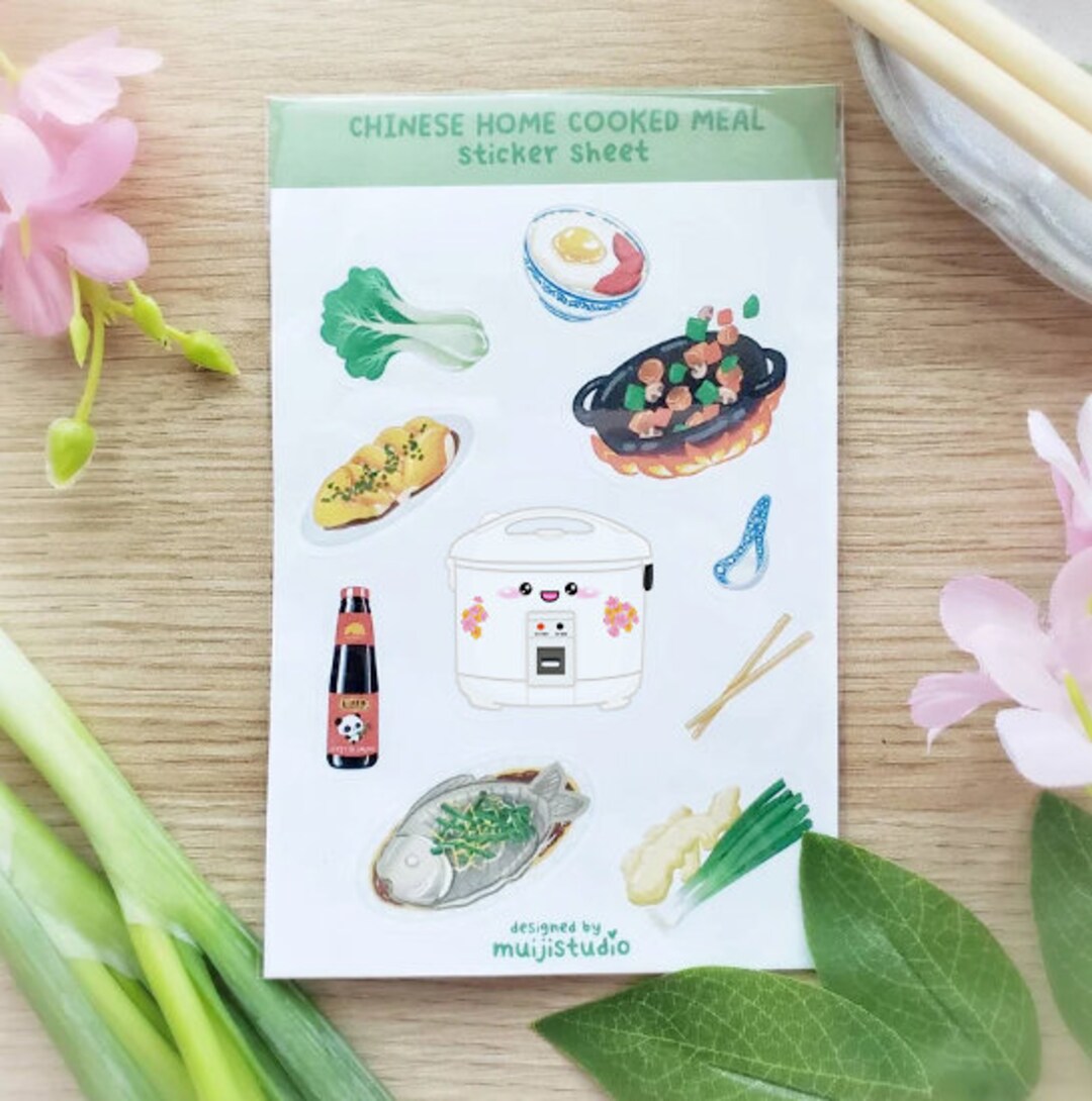 Chinese Home Cooked Meal Sticker Sheet Cantonese Food Asian - Etsy