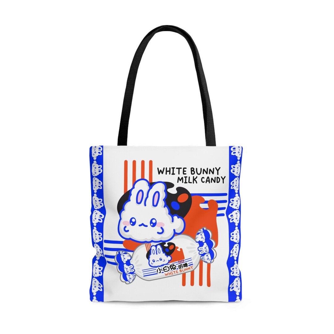 White Bunny Milk Candy Tote Bag, White Rabbit, Asian Snacks, Vintage ...