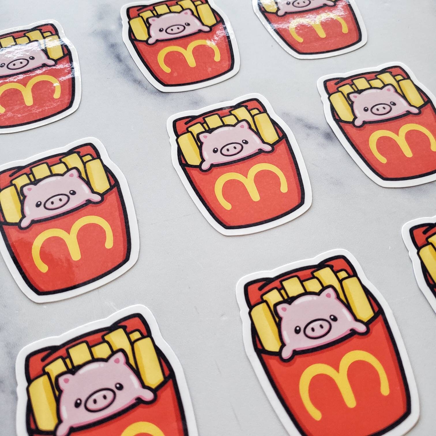 Piggy Fries Sticker French Fries Sticker Fast Food Sticker - Etsy