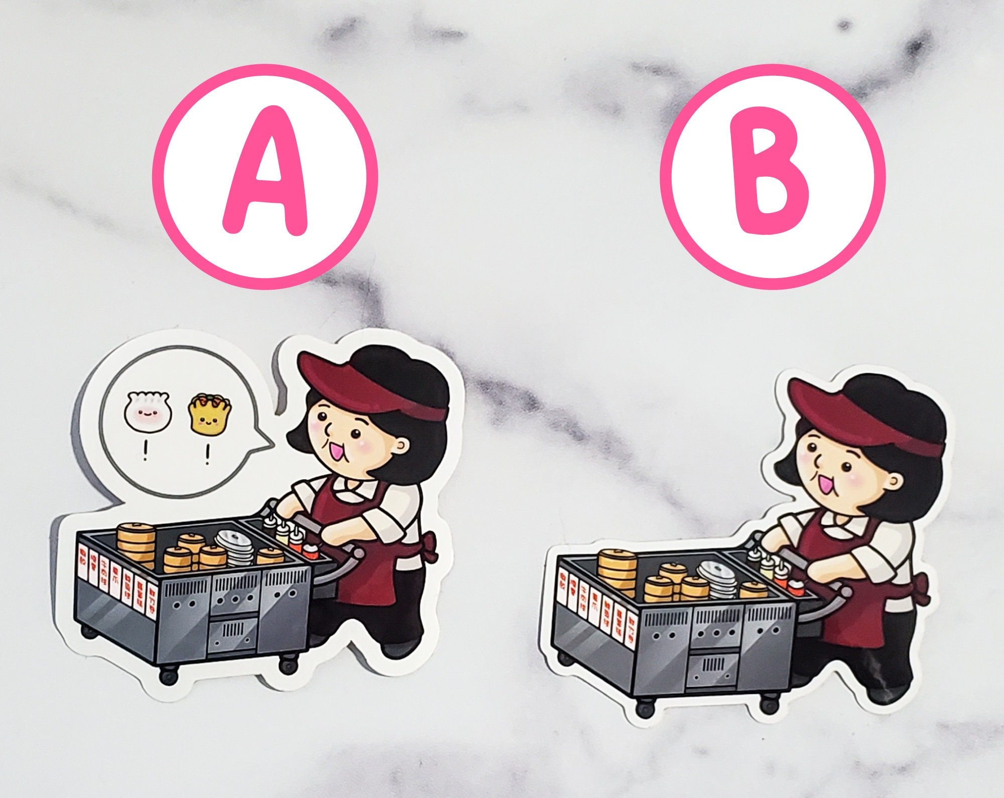 Dim Sum Lady Sticker Dim Sum Cart Asian Auntie Hong Kong - Etsy