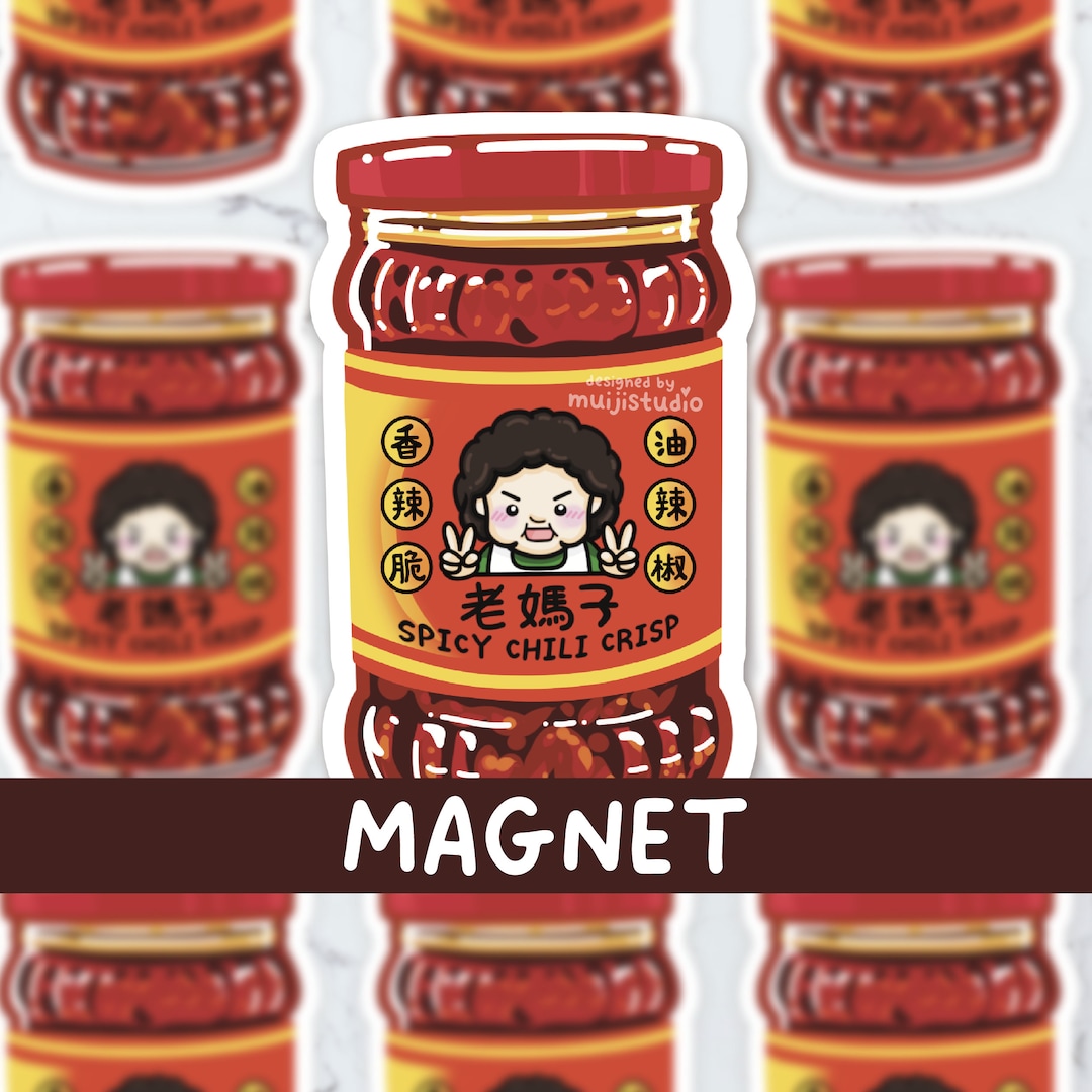 Spicy Chili Crisp Magnet: Cantonese Mom, Kawaii Foodie Gift - Etsy