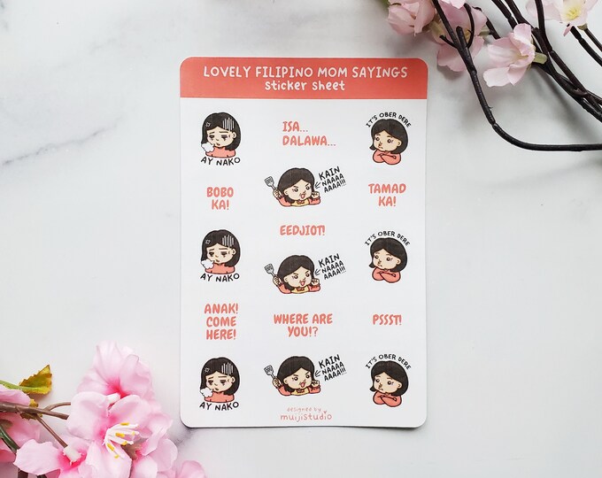 Filipino Mom Sayings Sticker Sheet, Filipina, Filipino Stickers, Pinoy ...