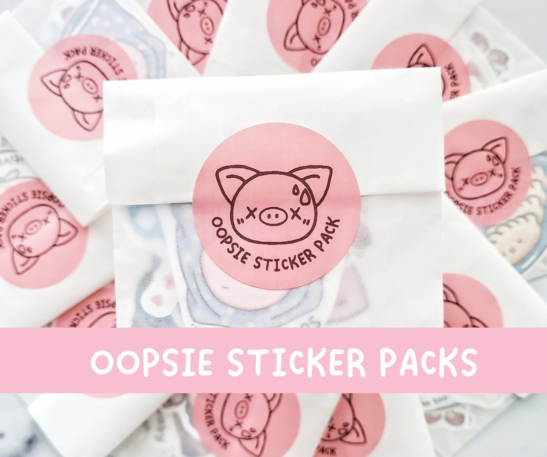 Oopsie Sticker Pack, Oops Discounted Mystery Bag, Bargain Bundle, Cute ...