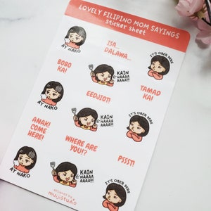 Filipino Mom Sayings Sticker Sheet Filipina Filipino - Etsy