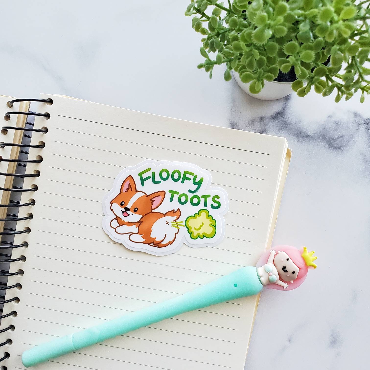 Floofy Toots Corgi Farts Sticker Kawaii Cute Corgi Puppy Dog - Etsy