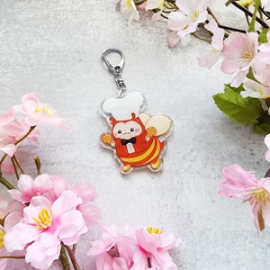 Happybee Acrylic Keychain, Fried Chicken, Filipino Keychain, Filipino ...