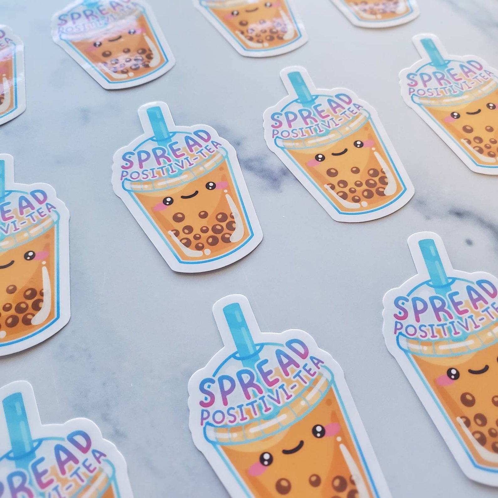 Spread Positivi-tea Boba Sticker Bubble Tea Sticker Boba - Etsy