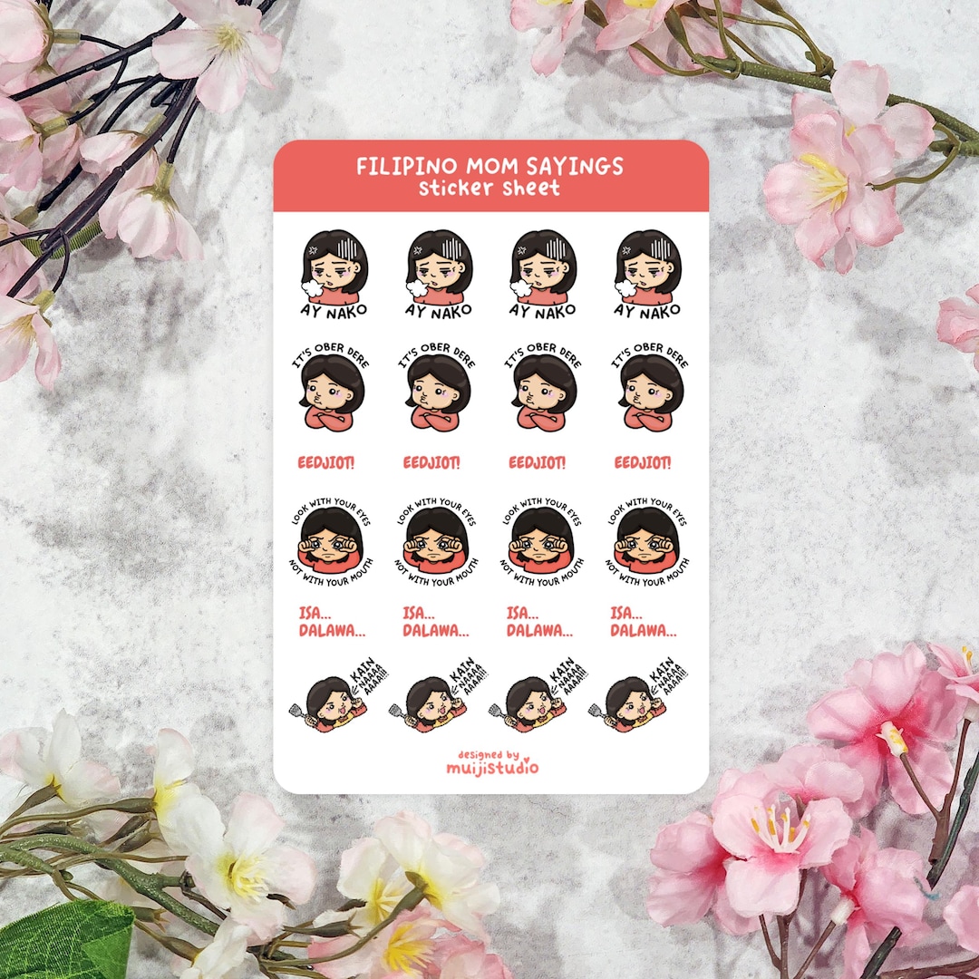 Filipino Mom Sayings Sticker Sheet: Funny Tagalog Quotes - Etsy
