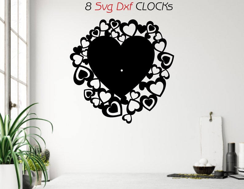 8 SVG DXF Wall Clocks File Bundle for Laser Cutting Machine Wood Wall ...