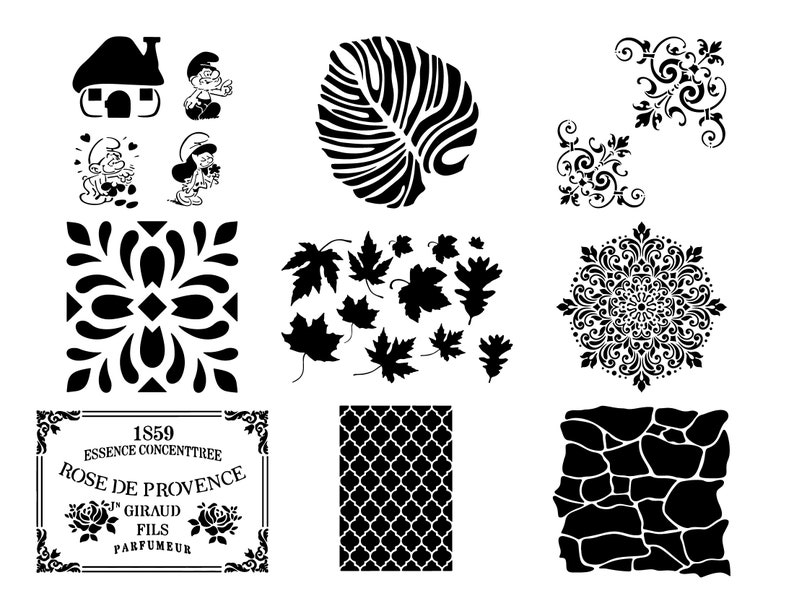 65 SVG Stencil Bundle for Cutting Template Layering Designs Walls ...
