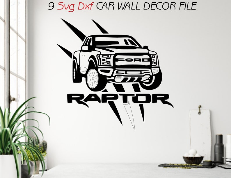 9 Svg Dxf Car Wall Decor Metal Wood Laser CNC Router Machine Vector ...