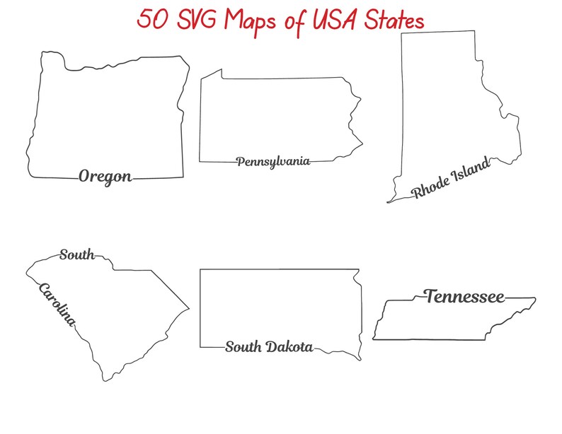 50 SVG DXF State of USA Maps for Laser Cut Engrave Projects - Etsy