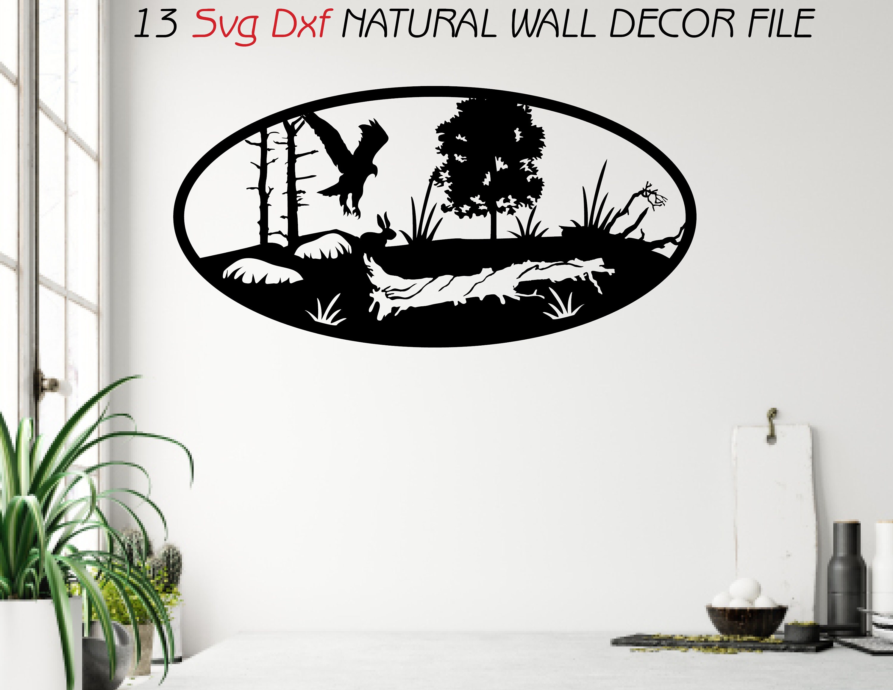 13 Svg Dxf Oval Nature Wall Decor Metal Wood Laser CNC Router Machine ...