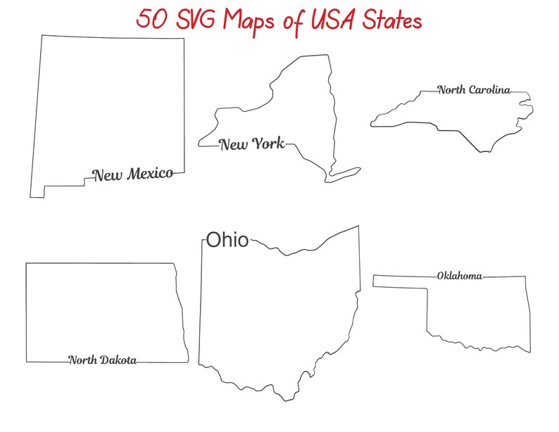 50 SVG DXF State of USA Maps for Laser Cut Engrave Projects - Etsy