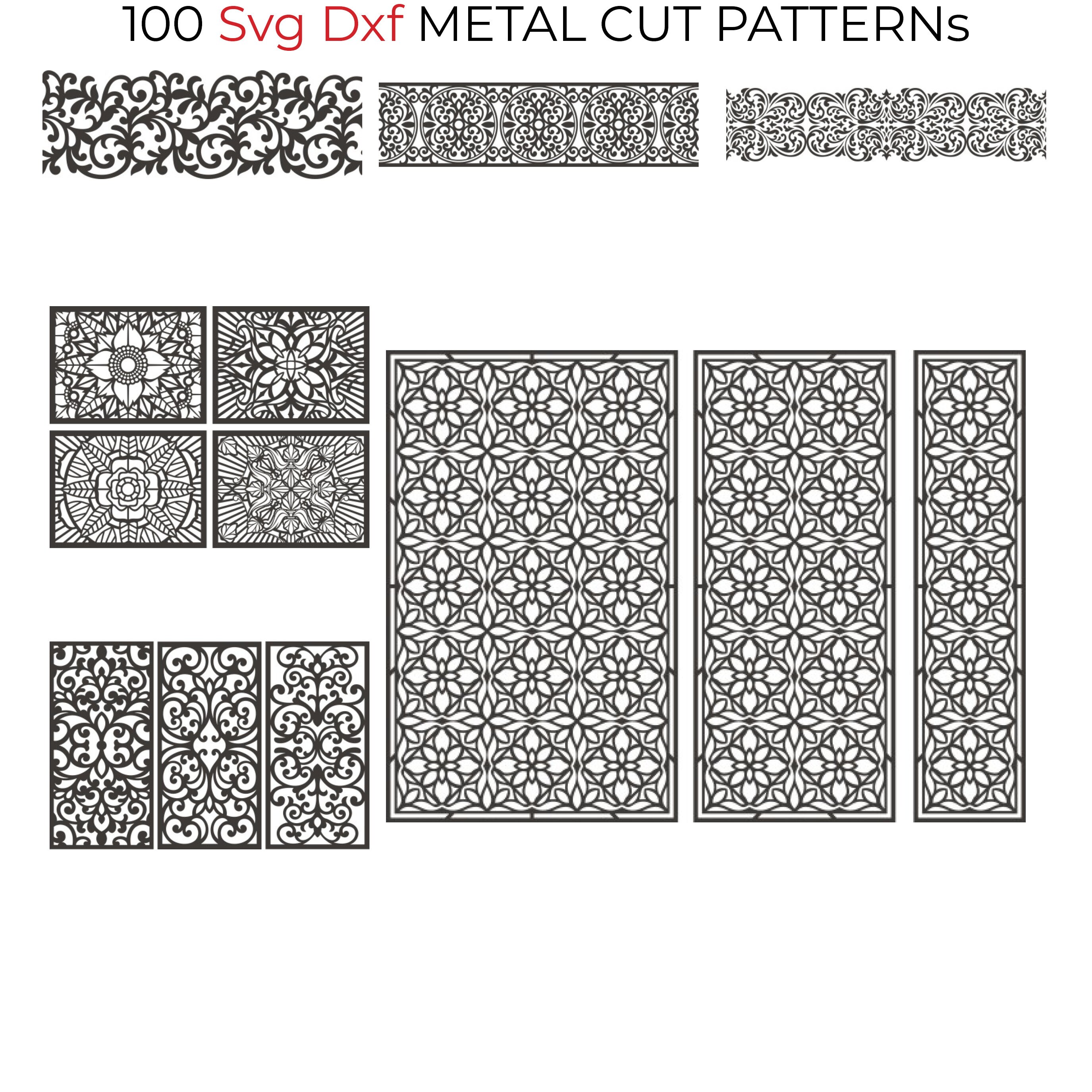 100 SVG DXF Wall Panel Bundle for Sheet Metal Plasma Laser CNC Cutting ...