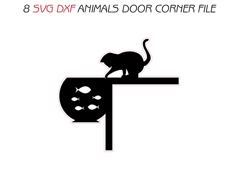 8 Svg Dxf Animals Door Corner Topper Bundle Wall Decor Frames Wood ...