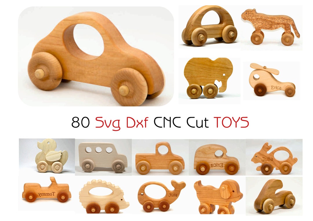 80 SVG DXF Toys Cnc Cut Bundle for Cutting Machine Natural Wood ...