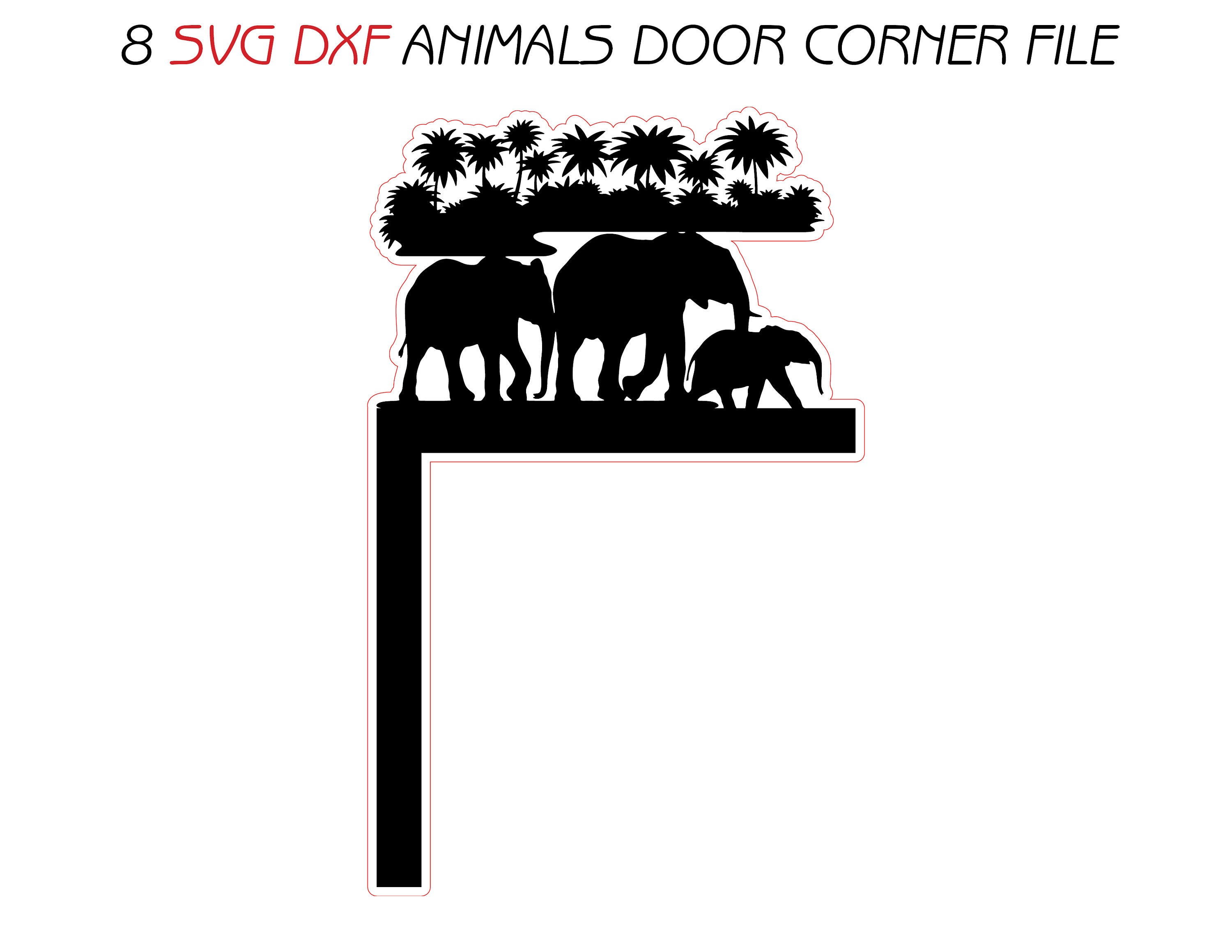 8 Svg Dxf Animals Door Corner Topper Bundle Wall Decor Frames Wood ...
