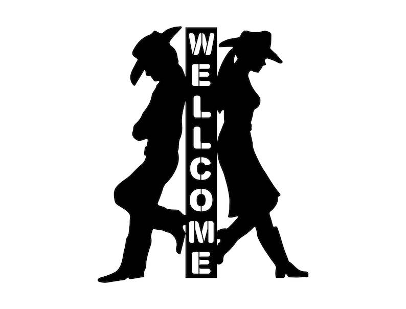 Bienvenido vaquero y vaquera Svg Dxf cartel de puerta - Etsy México