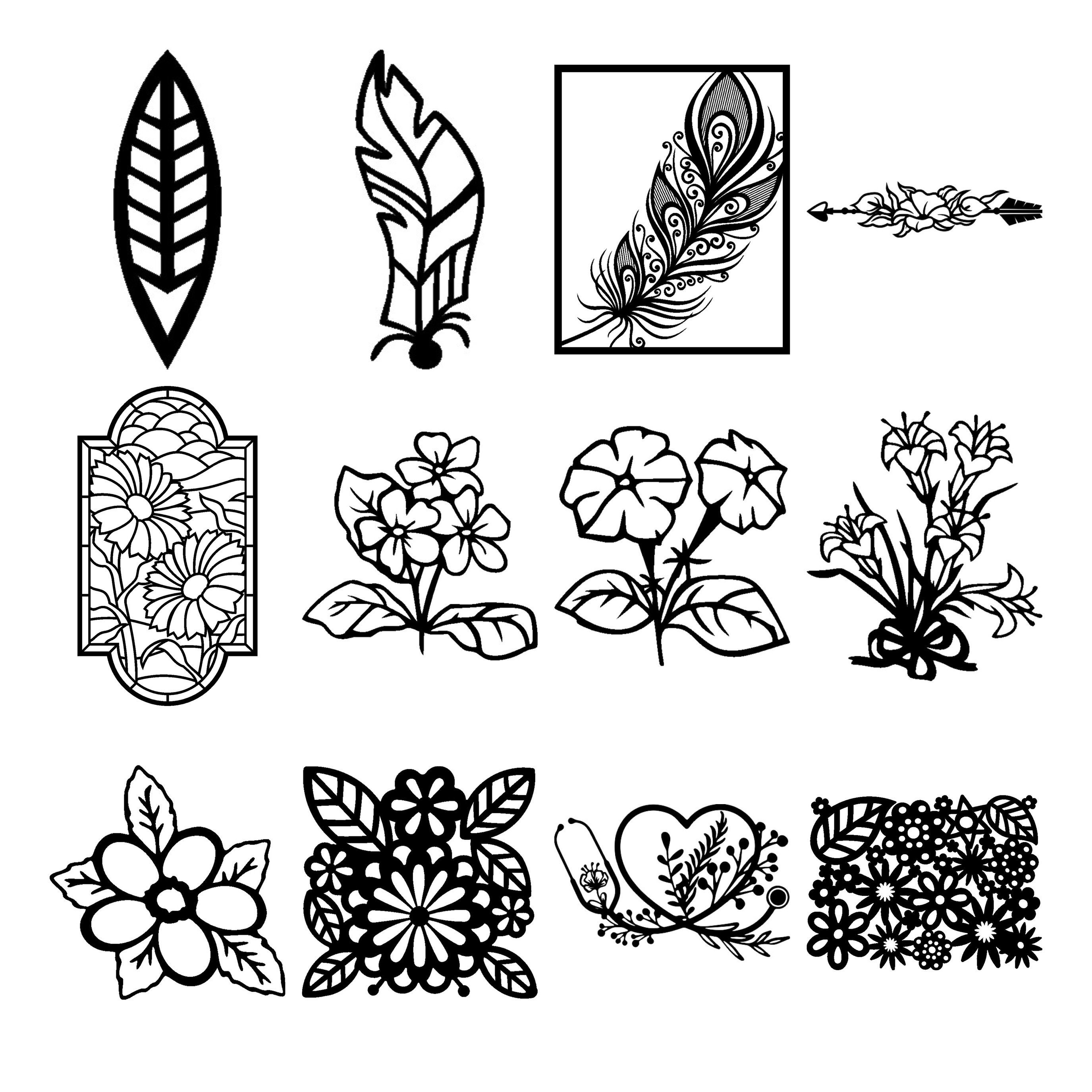 64 SVG Flowers DXF Wall Decor Bundle for Metal Wood Laser CNC - Etsy