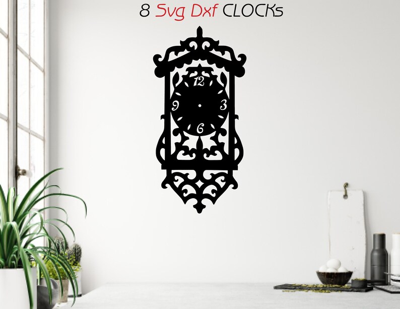 8 SVG DXF Wall Clocks Bundle for Laser Cutting Machine Wood Wall Clocks ...
