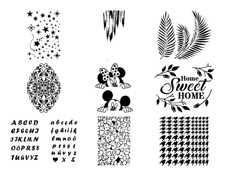 65 SVG Stencil Bundle for Cutting Template Layering Designs Walls ...