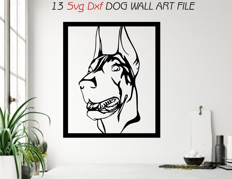 13 Svg Dxf Dog Wall Art Decor Metal Wood Laser CNC Router Machine ...