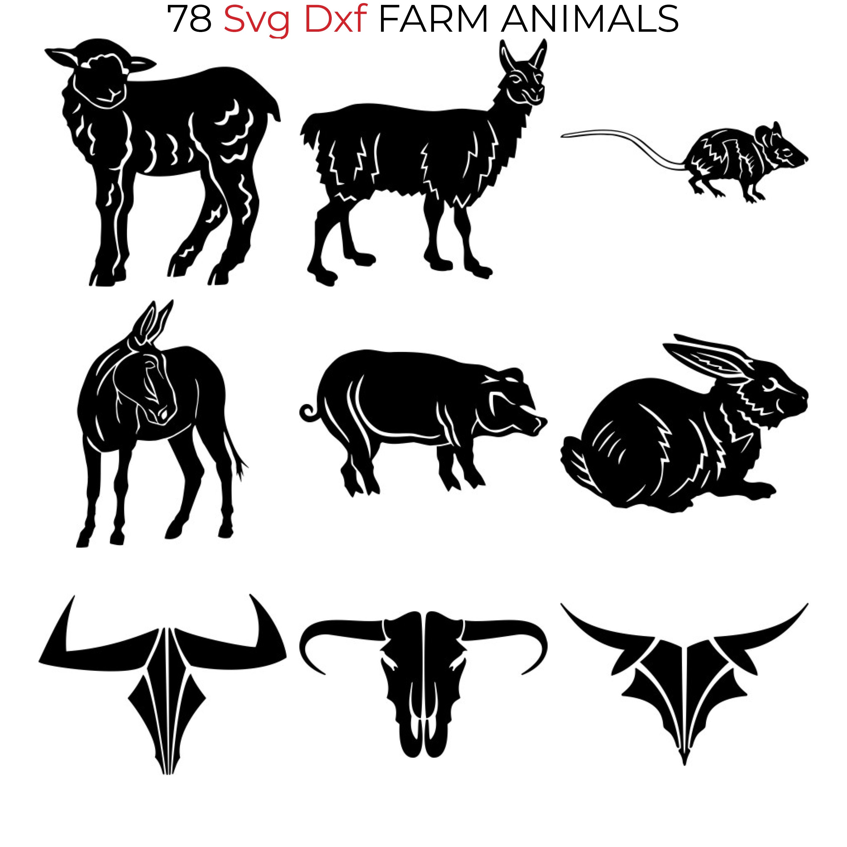 78 Svg Dxf Farm Animals Bundle Laser Engrave Files - Etsy