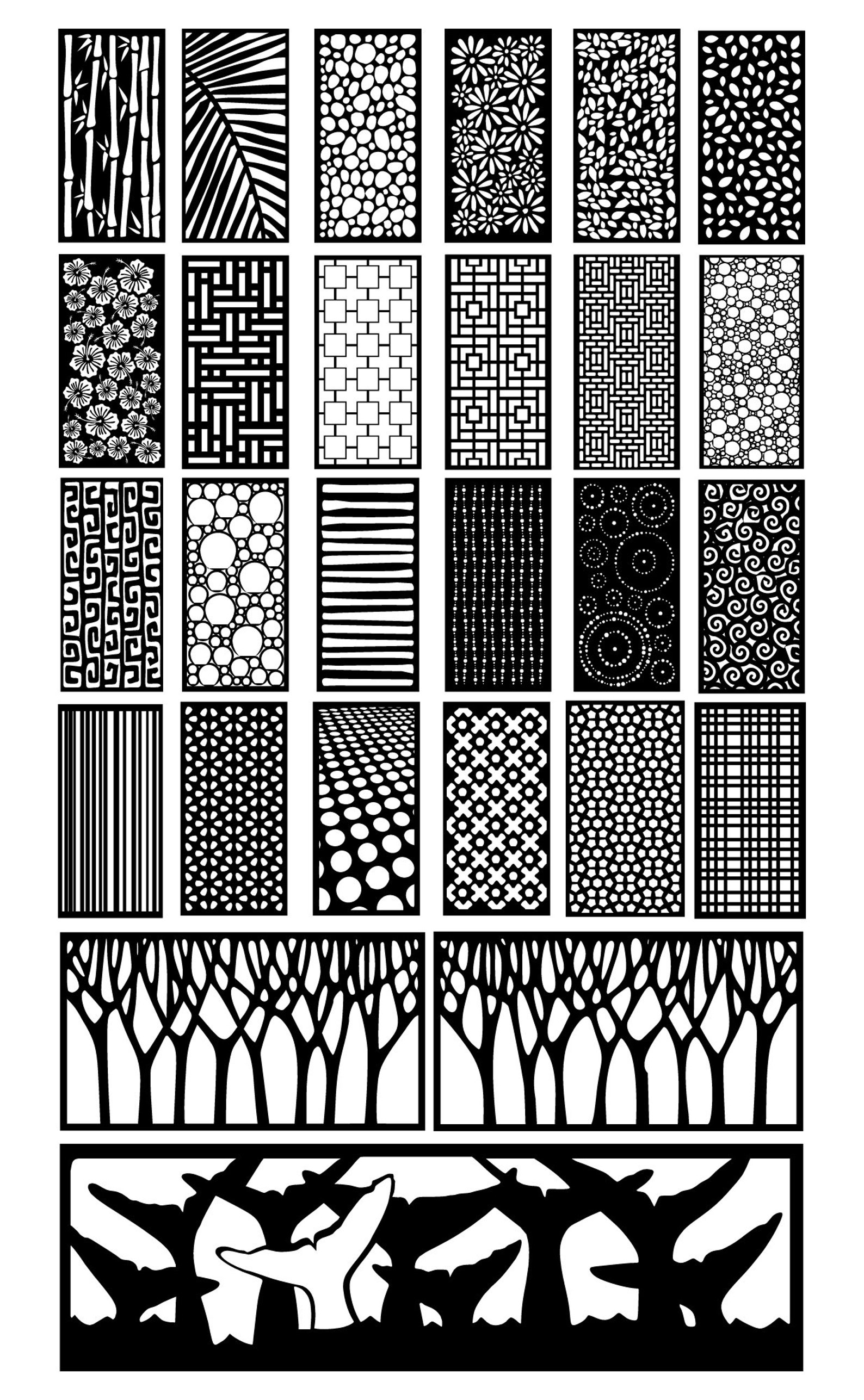 29 SVG DXF Wall Panel Bundle for Metal Plasma Laser CNC Cutting Machine ...