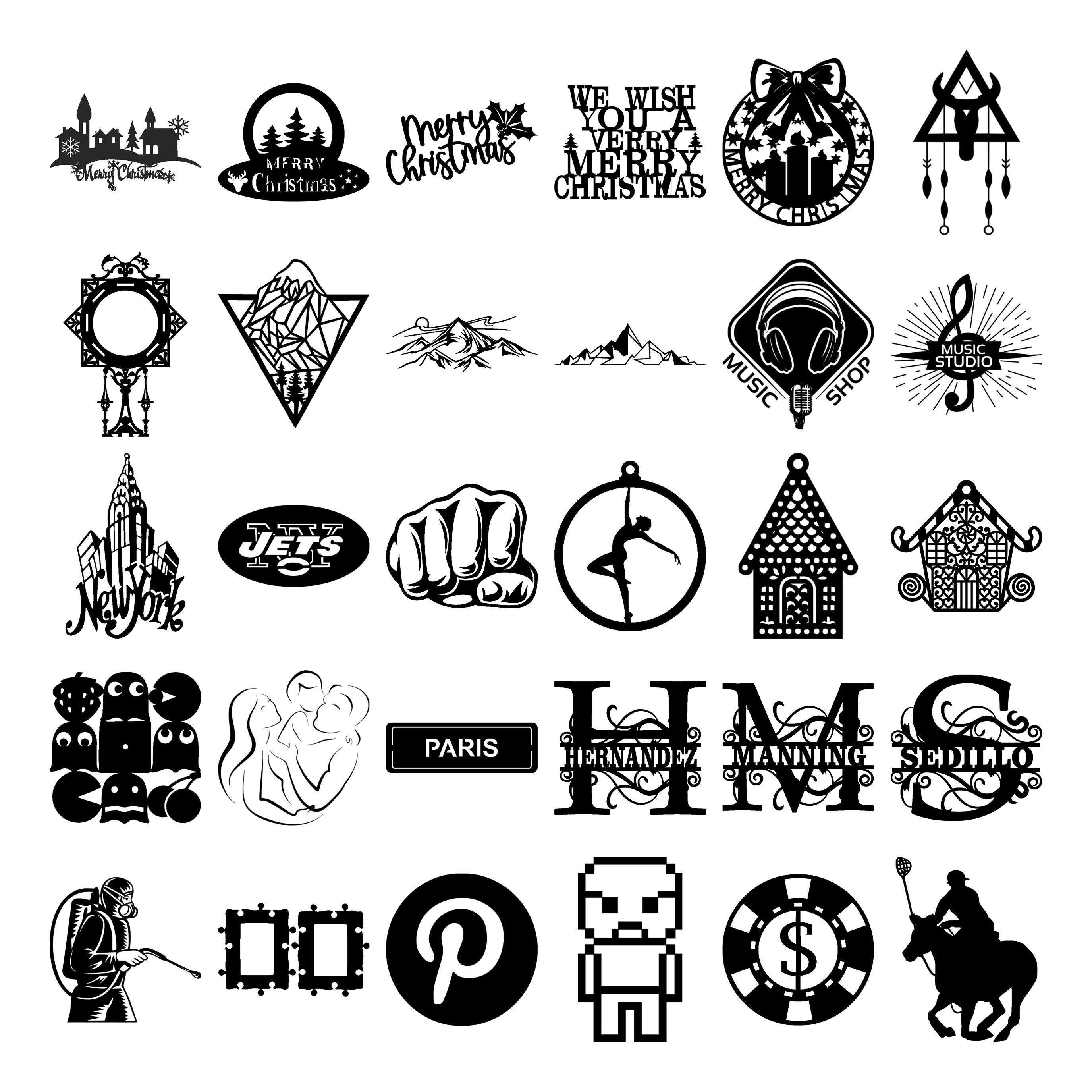 251 SVG DXF Wall Decor Bundle for Metal Wood Laser CNC Router - Etsy