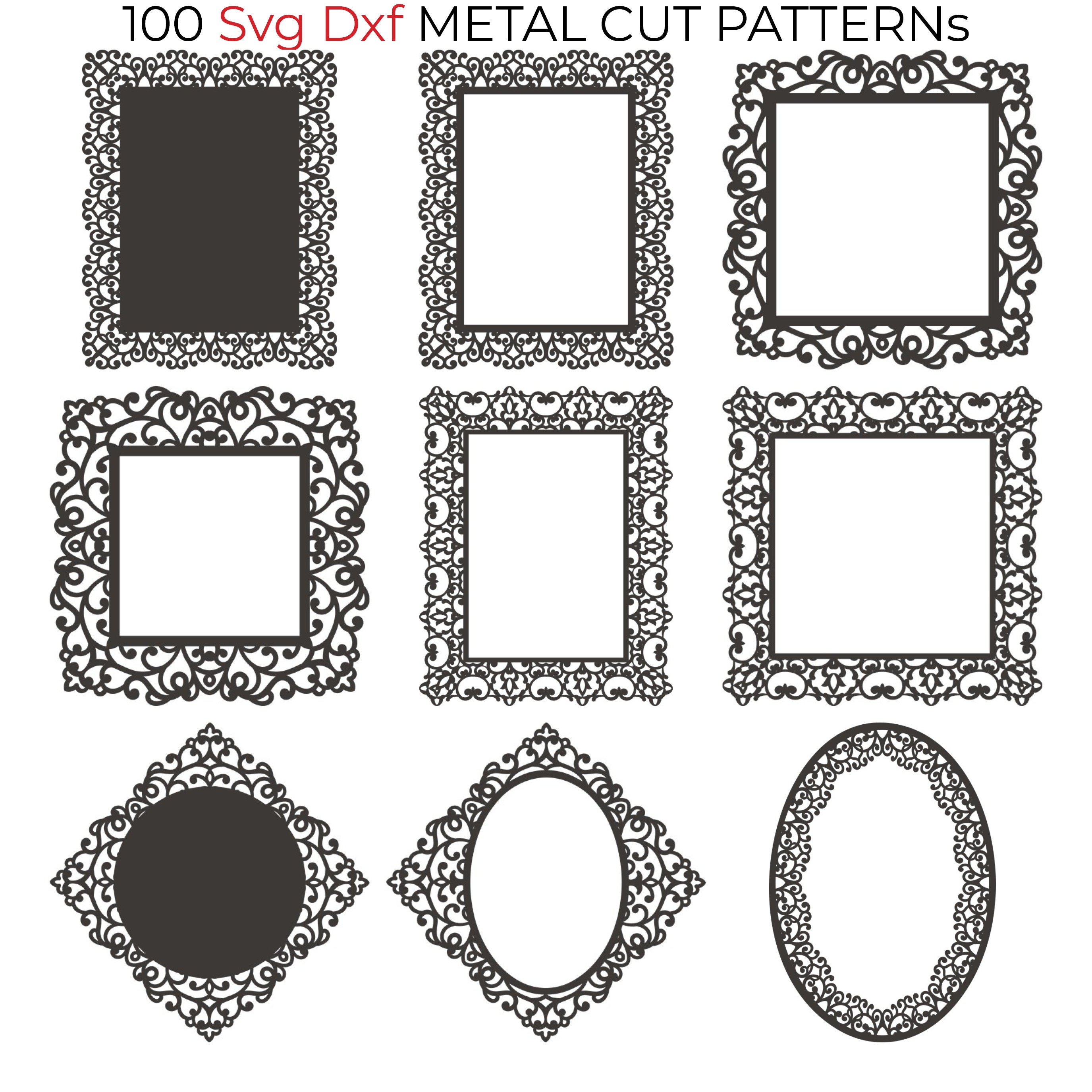 100 SVG DXF Wall Panel Bundle for Sheet Metal Plasma Laser CNC Cutting ...