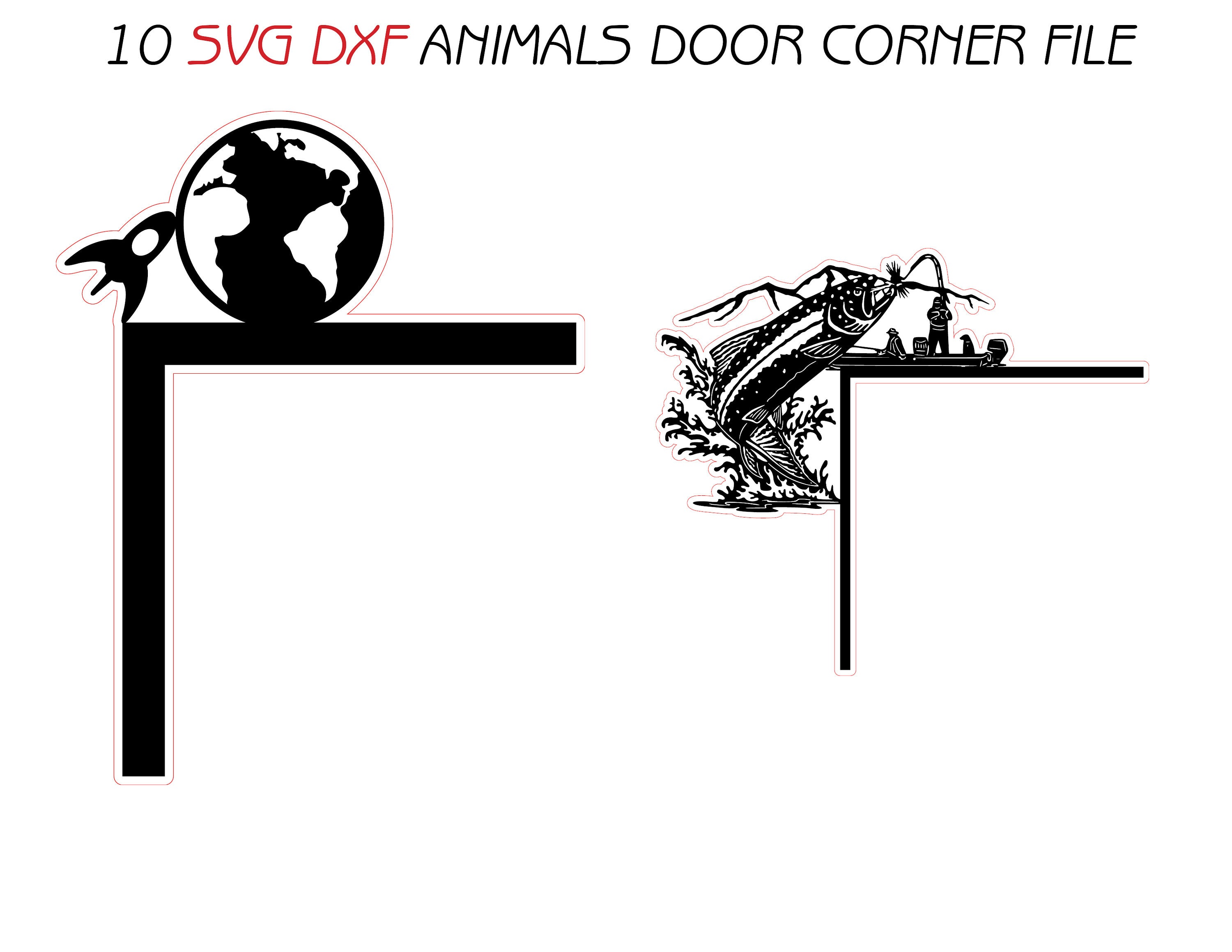10 Svg Dxf Nature Door Corner Topper Bundle Wall Decor Frames Wood ...