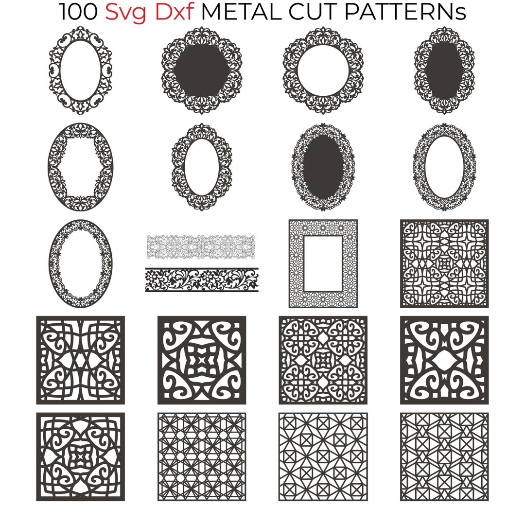 100 SVG DXF Wall Panel Bundle for Sheet Metal Plasma Laser CNC Cutting ...