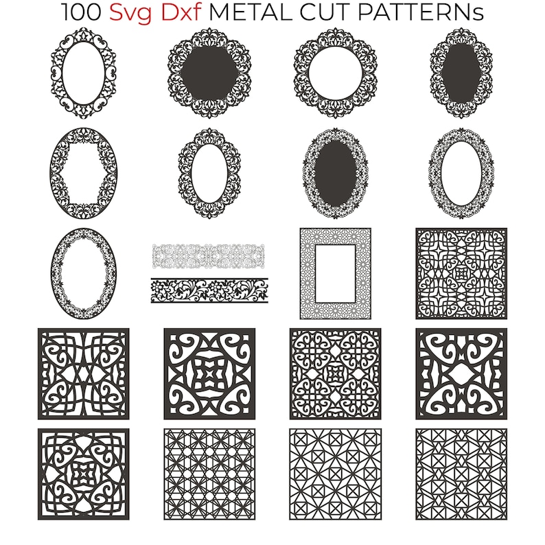 100 SVG DXF Wall Panel Bundle for Sheet Metal Plasma Laser CNC Cutting ...