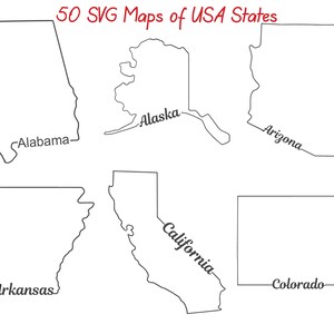 50 SVG DXF State of USA Maps for Laser Cut Engrave Projects - Etsy