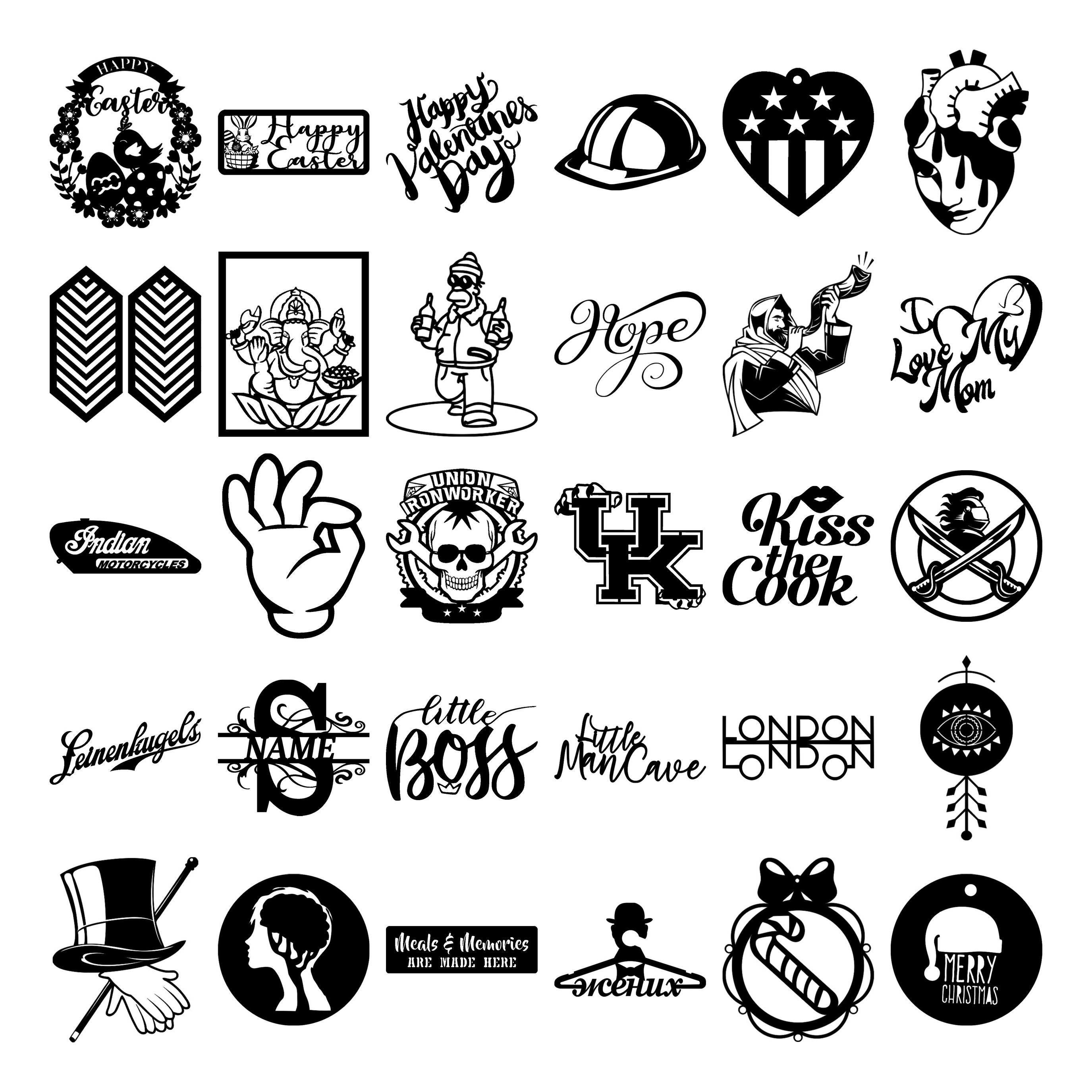 251 SVG DXF Wall Decor Bundle for Metal Wood Laser CNC Router - Etsy
