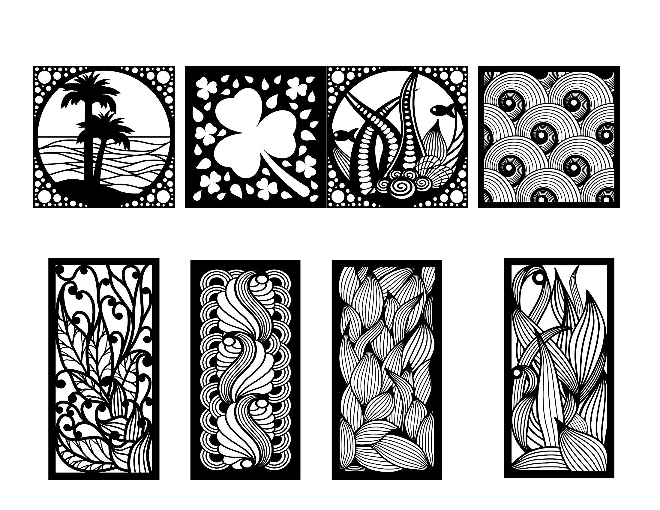 60 SVG DXF Wall Panel Ocean Sea Bundle for Metal Plasma Laser - Etsy