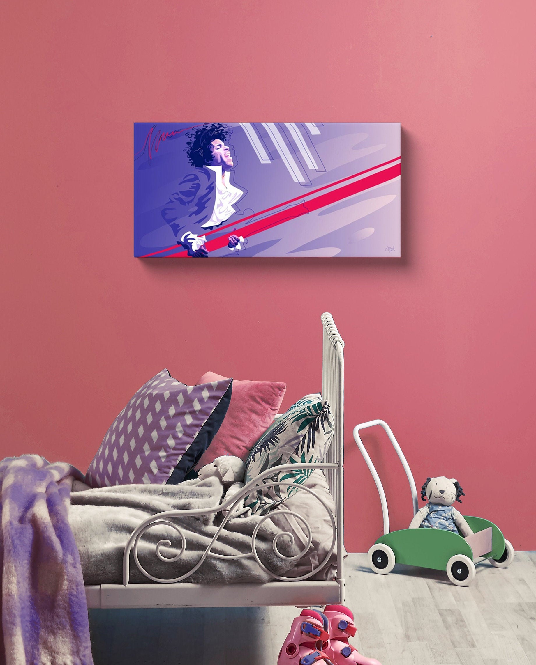 Prince Poster Pop Art Painting on Wrapped Canvas Wall Art Illustrated ...