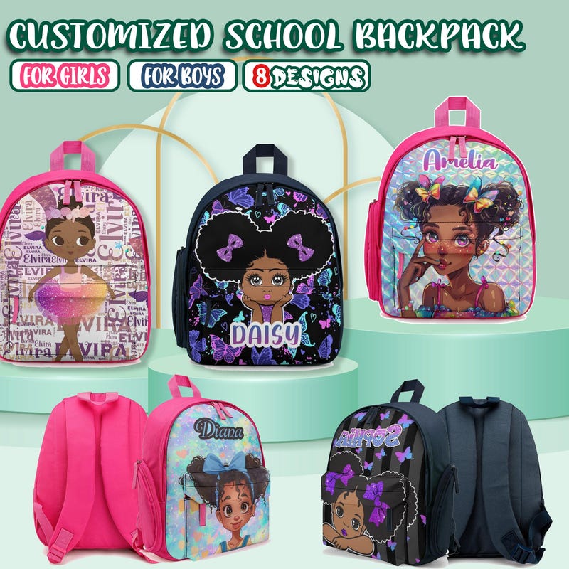 Black Girl Backpacks for School - Etsy