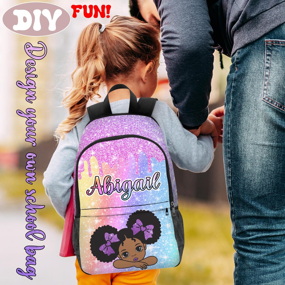 Personalized Glitter School Backpack, Custom Name Backpack, Elementary ...